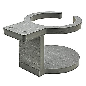 Poly Cup Holder for Adirondack Chair or Patio, Fits Standard- Large Cups (Charcoal Gray)