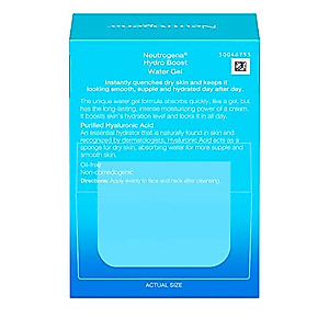 Neutrogena Hydro Boost Hyaluronic Acid Hydrating Water Gel Daily Face Moisturizer for Dry Skin, Oil-Free, Non-Comedogenic Face Lotion, 1.7 fl. oz
