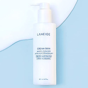 LANEIGE Cream Skin Milk Oil Cleanser: Soothe, Purify, and Melt Away SPF & Makeup, 6.7 fl. oz.