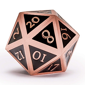 Yellow Mountain Imports Collector's 7 Rose Copper on Black Metal Dice Set with Storage Case, Copper Rose - for Role Playing Games (RPG), DND, MTG, and Other Dice Games - Made