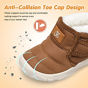 QFH Baby Cute Boots Toddler Anti Collision Shoes Non Slip Winter Walking Shoes Unisex First Walking Sneakers Brown 2.5-3 Years Toddler