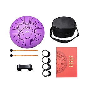 Nanrika Steel Tongue Drum, 12 Inch 13 Note,Percussion Instrument, Hand Pan Drum, With Bag, Music Book, Drumstick and Finger Cover (Lavender)