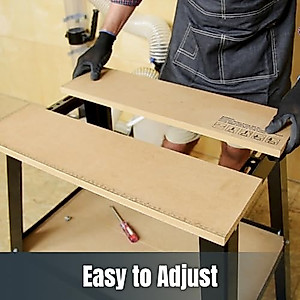 POWERTEC UT1002 Universal Tool Stand w/ MDF Split Top Expands to 20"x25" & Storage Shelf, 32" Working Height Tool Table for Benchtop Planers, Band Saw, & Belt Sanders for Woodworking