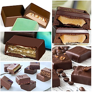 Cadeya 2 Pcs 4 Cavity Chocolate Covered Cookies Molds for S'mores, Square Silicone Mold for Smores, Graham Crackers, Marshmallow