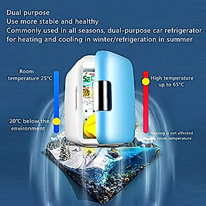 REKIRO Mini Fridge for Bedroom - Car, Office Desk & Dorm Room - Portable 6L Electric Plug in Cooler & Warmer for Food, Drinks, Beauty & Makeup - 12v AC/DC & Exclusive