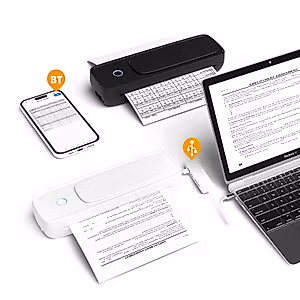 HXBER A4 Printer, A4 Portable Paper Printer Thermal Printing Wireless BT Connect Compatible with iOS and Android Mobile Photo PrinterSupport Various Paper Sizes