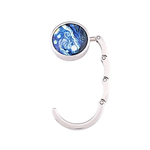 JISEN Portable Handbag Hanger Table Bar Purse Instant Swivel Top Foldable Hook Starry Night