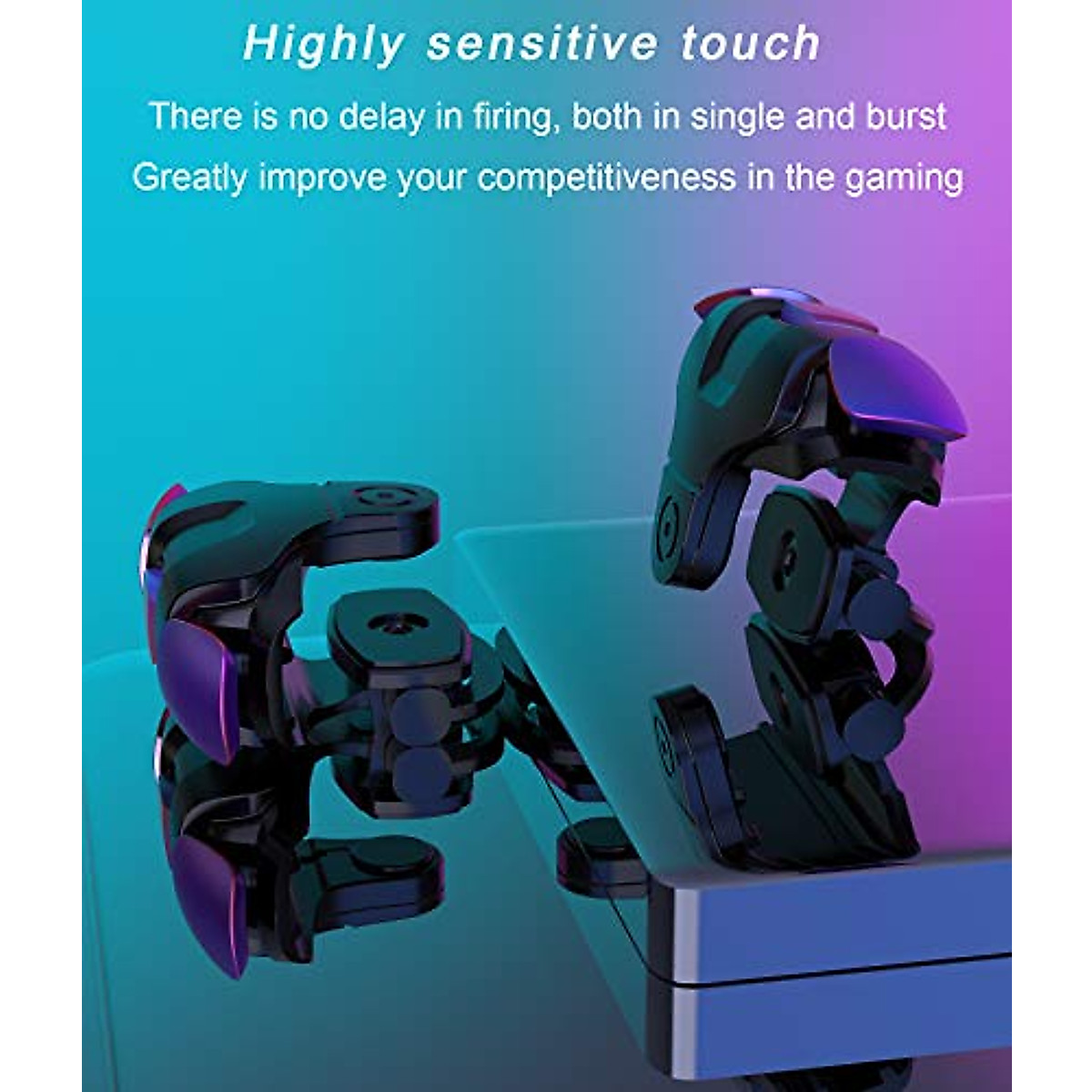 GOFOYO CK3 Mobile Triggers,Mobile Game Controller, Game Trigger for PUBG/Fortnite/Call of Duty,Shooter Sensitive Controller Joysticks Aim & Fire Trigger for iPhone and Android Phone(1 Pair)