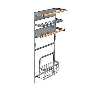 Household Essentials Metal Magnetic Organizer Rack, Grey
