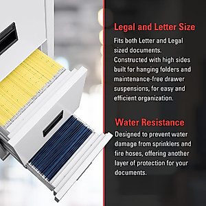 Fire Resistant File Cabinet - 2 Drawer Let/Leg. 22" Depth Black