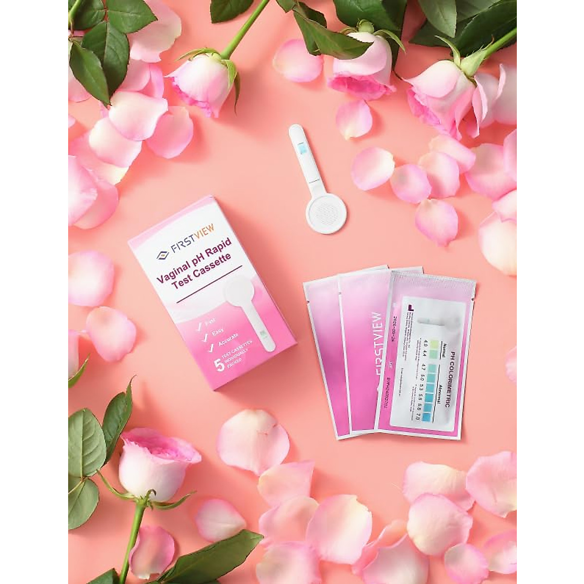 Vaginal pH Test Strips, Feminine Health Vaginal pH Test Strips Kits for Bacterial Vaginitis, Trichomonas Vaginitis, pH Balance for Women- 15pcs