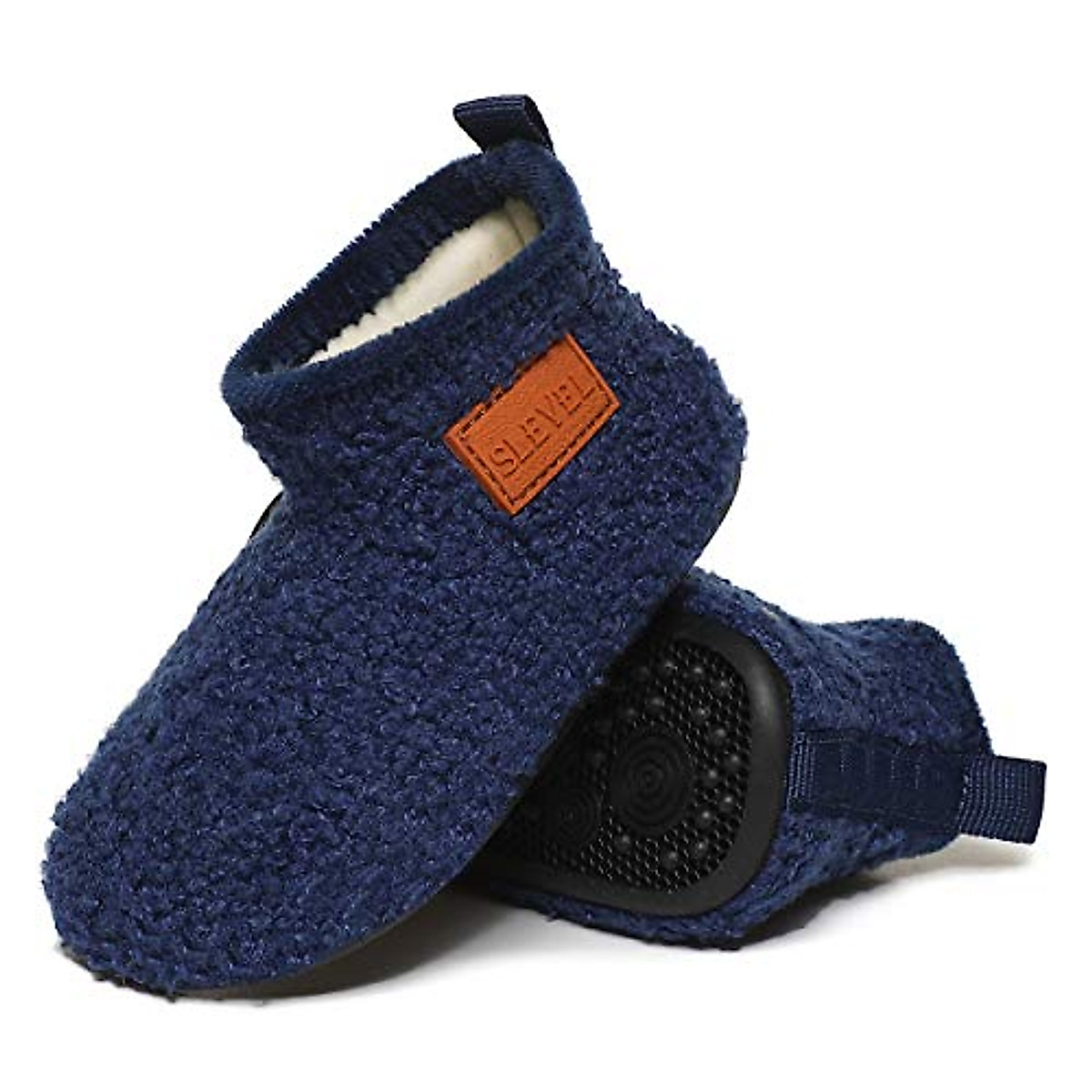 ditont Toddler Boys Girls Winter Warm Indoor House Bootie Slippers Kids Baby Lightweight Home Socks Boots(dt191007Blue27)