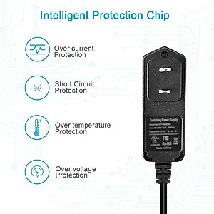 BOLWEO 12V 1A Power Supply Adapter Charger Cord for Kids Ride on Car LED Strip Lights Speaker Router Monitor IP CCTV Camera Alarm Siren Horn Telescope Fan Credit Card Machine AC DC Barrel 5.5x2.1mm