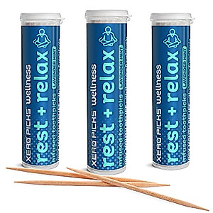 Xero Picks Wellness - Infused Flavored Toothpicks for Long Lasting Fresh Breath & Dry Mouth Prevention - 60 Picks - 3 Pack - Lavender Mint - Rest + Relax