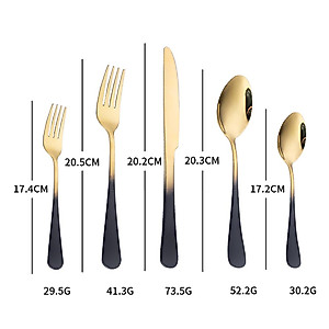 Black Gradual Change Gold Silverware Set Flatware Sets 70 Piece Stainless Steel Service for 14 Durable Home Kitchen Restaurant Wedding Cutlery Utensils Delicate Knifes Forks and Spoons Tableware Set…