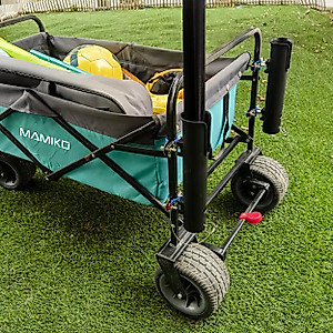 Folding Wagon Cart Umbrella and Fishing Rod Holder - Ideal for Wagon Cart, Garden, Gorilla, and Camping Carts - No Drilling Required