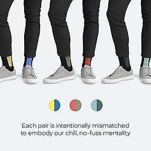 Ostrichpillow Bamboo Compression Socks for Women Men - Improve Circulation, Reduce Swelling, Odor-Free, Reinforced Heel & Toe (US, Alpha, Small, Regular, Regular, Blue Azure & Yellow Moss)