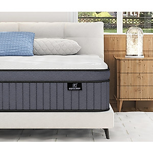 California King Mattress, Upgrade Strengthen 12 Inch Firm Hybrid Cal King Mattress in a Box, Mattress King Size With Memory Foam and Independent Pocket Springs, Strong Edge Support, Release Pressure