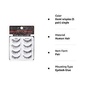 Ardell Multipack Demi Wispies False Lashes, 5 Pair (Pack of 1)