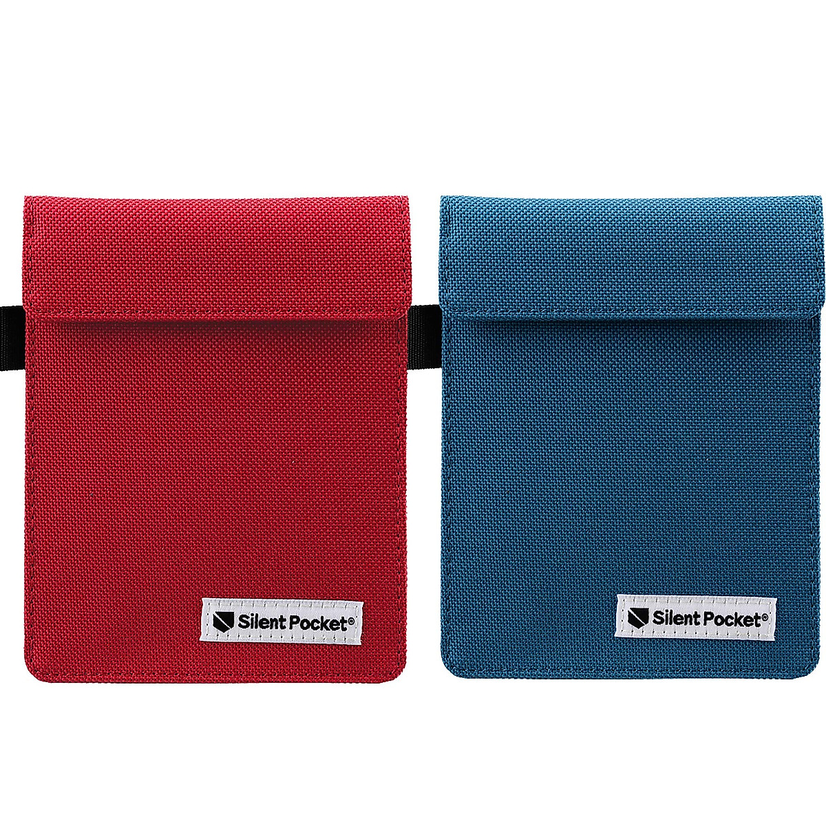 Silent Pocket Signal Blocking Car Anti Theft Device Shielding Faraday Key Fob Case Bundle (Red and Blue)