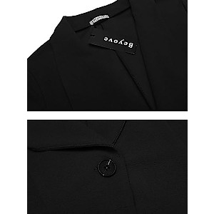 Beyove Black Blazer for Women Casual 2023 Fashion 3/4 Sleeve Blazer Jacket Fit Streyth Blazer