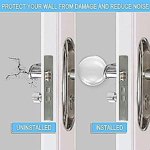 A&G TECH Door Stoppers Wall Protector, Reusable Door Bumper with Self Strong Adhesive, Quiet, Shock Absorbent for Home, Office, Wall Protector from Door Knobs (Round 1.57inch,) (12 Pcs/Pack)