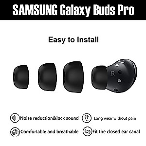 ROLEES Ear Tips for Galaxy Buds Pro, 6 Pairs Double Flange Silicone Eartips Earbuds Earplug Replacement Accessories Compatible with Samsung Galaxy Bus Pro S/M/L Size (Black)