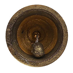 HANDTECHINDIA 3" Height Indian Brass Bells Jingle Bells for Home Door Décor, Crafts, Chimes, Christmas Décor, Cow Pet Bells Christmas Craft Bells for Christmas Decorations- Antique (2)