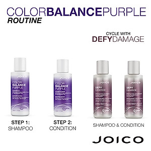 Joico Color Balance Purple Shampoo & Conditioner Mini Set, For Cool Blonde or Gray Hair