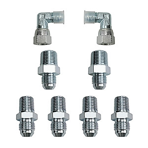 6AN Transmission Cooler Lines Fit for GM Chevy 1996-2021 4L80E Ford C4 C6 AOD Turbo 350 400 200 200R4 4L60 4L60E 4L65E, 52 Inches Transmission Cooler Hose Fittings Replace TH350 700R4 TH400