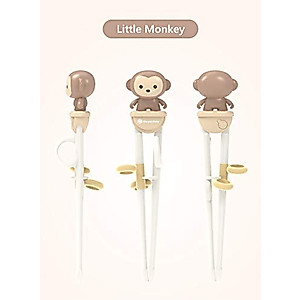 Goryeo Baby Training Chopsticks for Kids - Kids Chopsticks Use Completely Harmless Material - Anti-dislocation Buckle Design - Includes Portable Box (Brown)