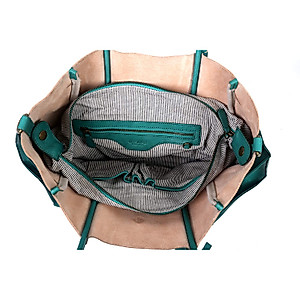 OLD TREND Genuine Leather Sprout Land Tote Bag (Aqua Ombre)