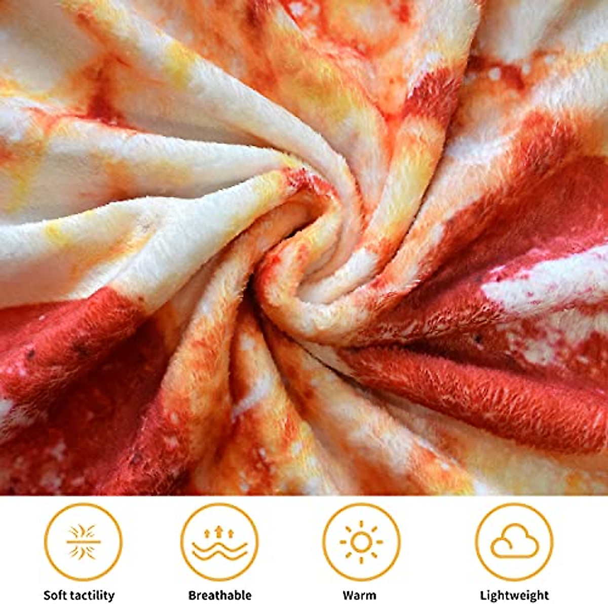 BROSHAN Funny Blanket Adult Size-Novelty Sofa Bed Throws, Double Sided Pizza Blanket 80 in, Soft Fleece Wrap Blankets for Gag Gifts