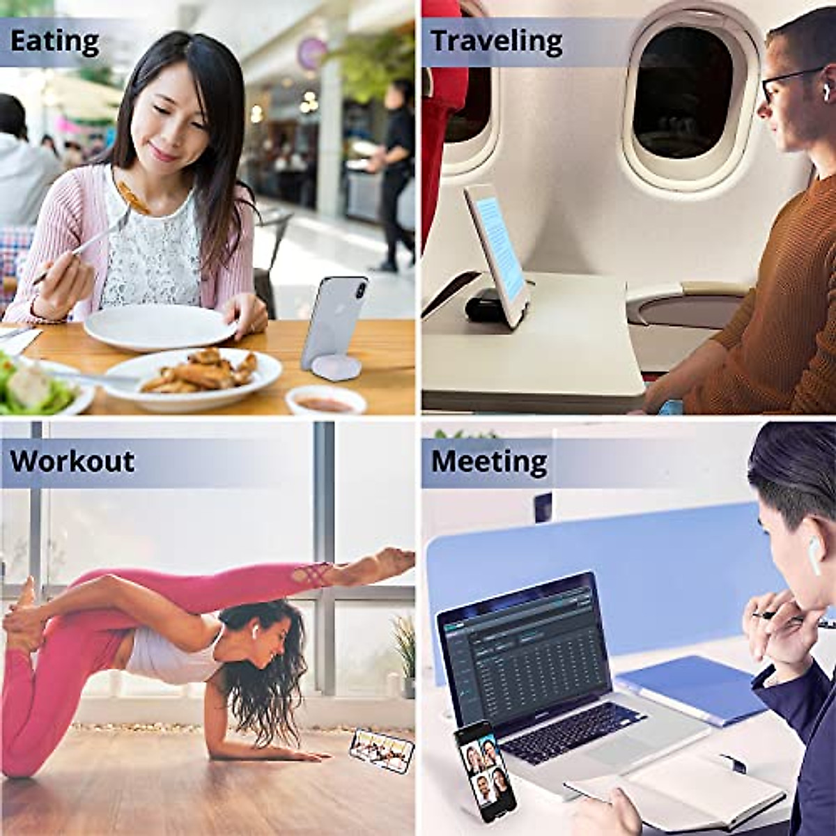 AirStand - AirPods 3 Case Cover with Invisible Phone Stand, Compatible with AirPods 3, Full Protection Shockproof Case with Keychain/Carabiner, Wireless Charging Supported, Patented Design (Panda)