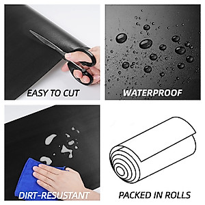 Decotalk Black Peel and Stick Floor Tile, Bathroom Floor Tile Waterproof, Black Vinyl Flooring, 12"x24", 15PCS Vinyl Plank Flooring, Floor Tile Stickers Peel and Stick, Black Flooring Tiles for Floor