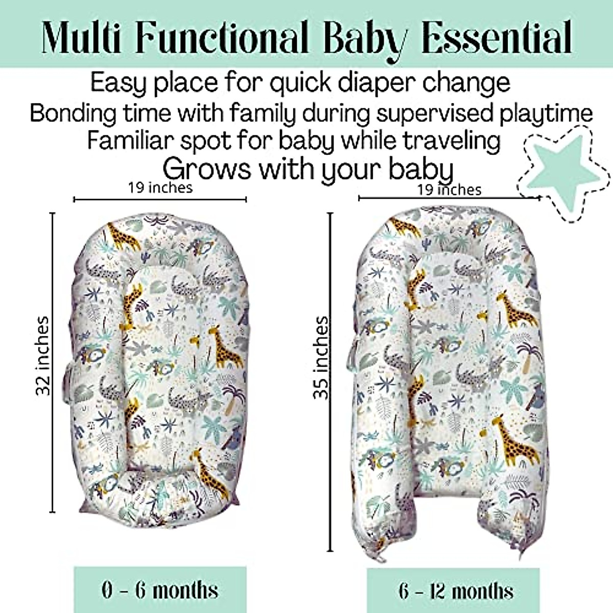 Newborn Baby Nest Portable Infant Lounger Replacement Cover ONLY, Hypoallergenic, Premium, Fits Dockatot Deluxe