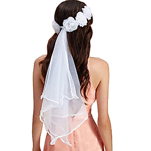 xo, Fetti Bachelorette Party Veil - Boho Flower Crown | Bridal Shower Veil | Bride to Be Gift, Bachelorette Favor + Engagement Decoration