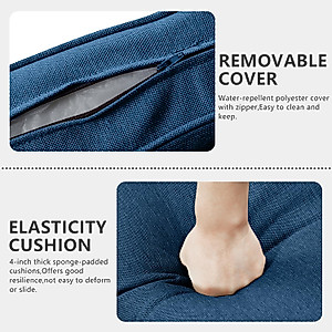 HUMMUH Patio Furniture Set 5 Piece Outdoor Sectional Sofa,PE Wicker Patio Swivel Rocker Chairs with Ottomans for Porch,Garden,Backyard