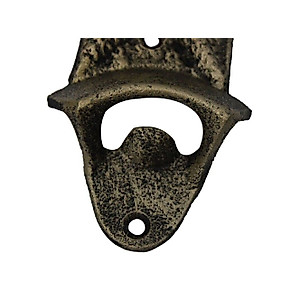 Hampton Nautical Rustic Gold Cast Iron Wall Mounted Starfish Bottle Opener 6" - Starfish Decoration - Starfish Wall Decor