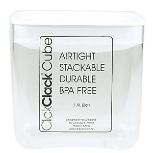ClickClack Cube Storage Container, 2-Quart