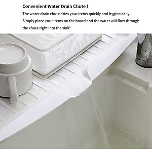 ANDRSAN Kitchen Utility Draining Board｜Light Weight, Space Efficient, Water Drain (White)