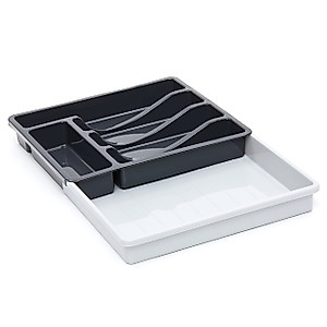 RoyalHouse Premium Cutlery Drawer Organizer, Expandable Utensil Holder And Organizer, 6-Compartments, Compact BPA-Free Plastic Storage for Spoons Forks Knives, Silverware Organizer