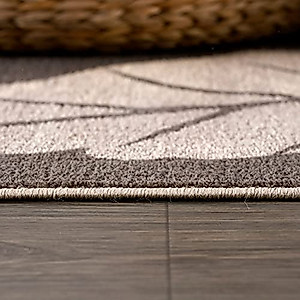 CAMILSON Solana Modern Floral 7'10" x 10'3" Area Rugs Non-Skid (Non-Slip) Rubber Backing Yellow - Brown Flowers Indoor Rug (8x10, Yellow Brown)