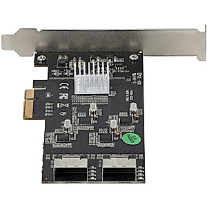 StarTech.com 8 Port SATA PCIe Card - PCI Express 6Gbps SATA Expansion Adapter Card with 4 Host Controllers - SATA PCIe Controller Card - PCI-e x4 Gen 2 to SATA III - SATA HDD/SSD (8P6G-PCIE-SATA-CARD)