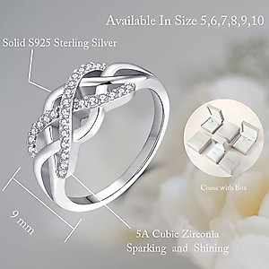 STARCHENIE Infinity Promise Ring for Women 925 Sterling Silver Engagement Wedding Band Anniversary Jewelry Size 7