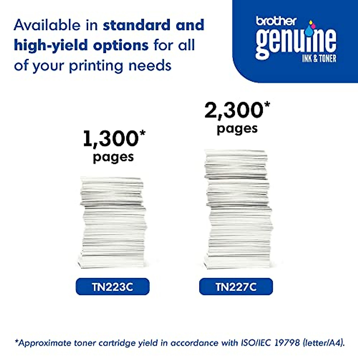 Brother Genuine TN223C, Standard Yield Toner Cartridge, Replacement Cyan Toner, Page Yield Up to 1,300 Pages, TN223, Amazon Dash Replenishment Cartridge