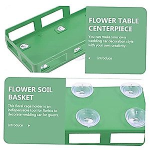 Garneck 4pcs Six-Claw Suction Cup for Wedding Car Fresh Flower Cage Flower DIY Stand Flower Cage Frame Wedding Floral Holder Wedding Flower Tray Plastic Florist Supplies Rectangle