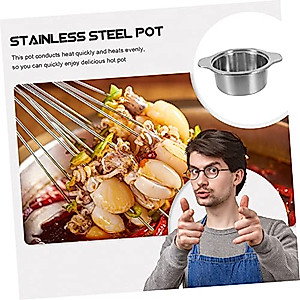 OKUMEYR 1pc Stainless Steel Skewer Pot Japanese Cookware Korean Cookware Nonstick Cookware Small Cooking Pot Chinese Shabu Shabu Kitchen Pot Household Pan Thicken Pot Food Cooking Pot Tool