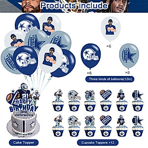 Cowboys Party Supplies,Birthday Party Decorations for Cowboys for Kids with Happy Birthday Banner,Cake Topper ,Balloons for Football Theme Birthday Party Decorations
