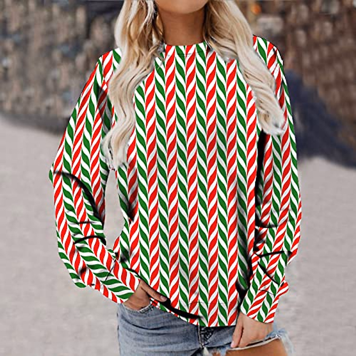 Christmas Sweatshirts For Men Funny Top Holiday Pullover 3D Printed Graphic Sweatshirts Crewneck Long Sleeve